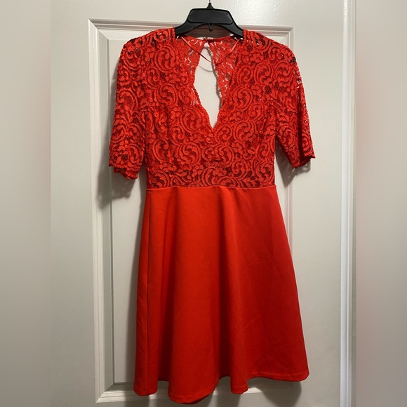 Zara | Dresses | Zara Brand New Red Dress With Lace Bodice | Poshmark